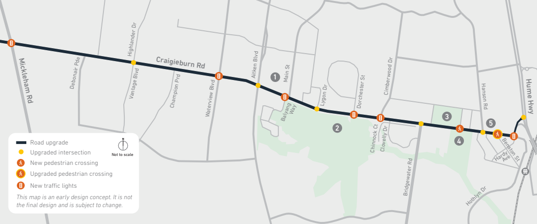 Updated design released for Craigieburn Road upgrade